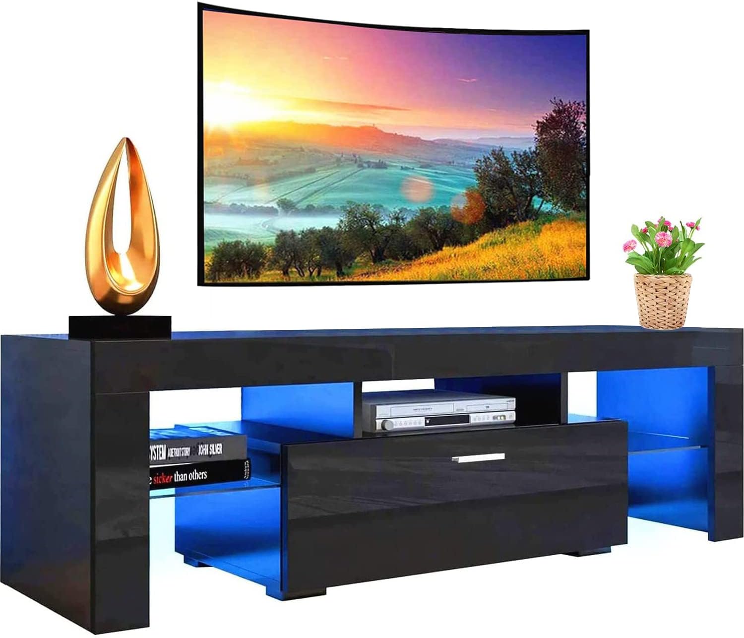 Amazon.com: TV Stand for 55 inch TV 50 60 65 70 Inch with LED Lights ...