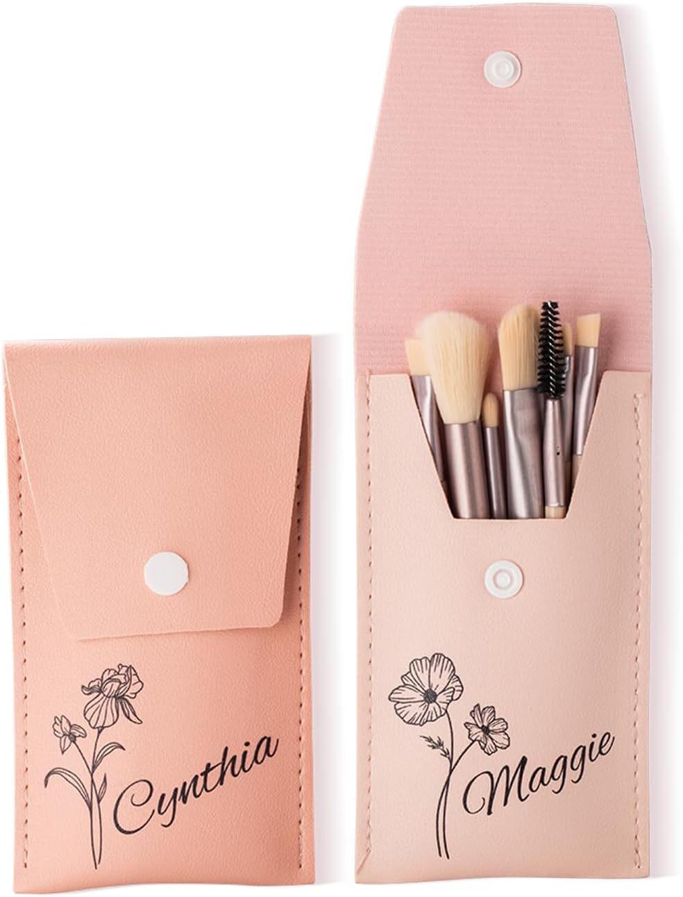 Amazon.com: callie Personalized Birth Flower Makeup Brush Set, Custom ...