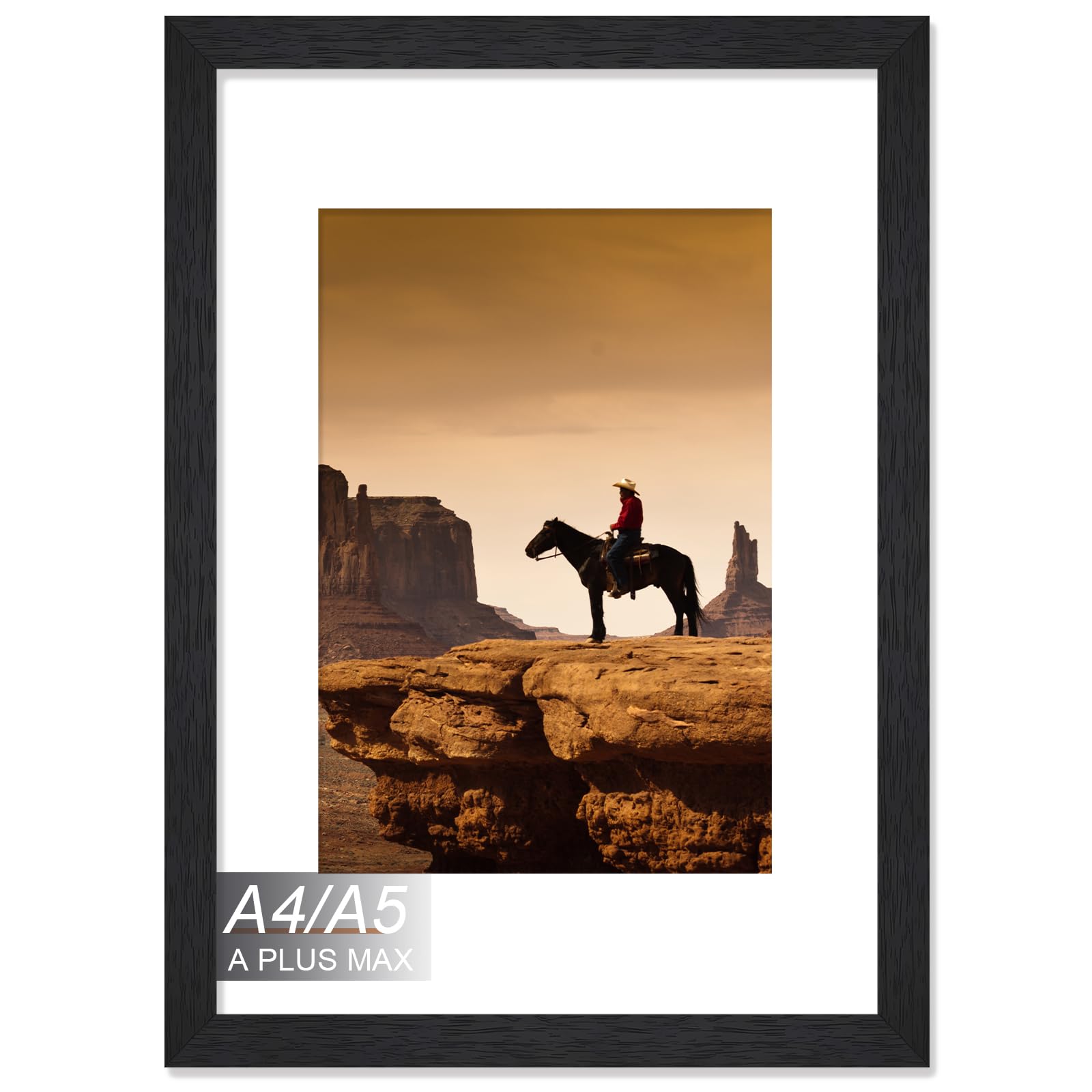 Amazon.com - A PLUS MAX Black A4 Frame, Engineered Wood Frame Display ...