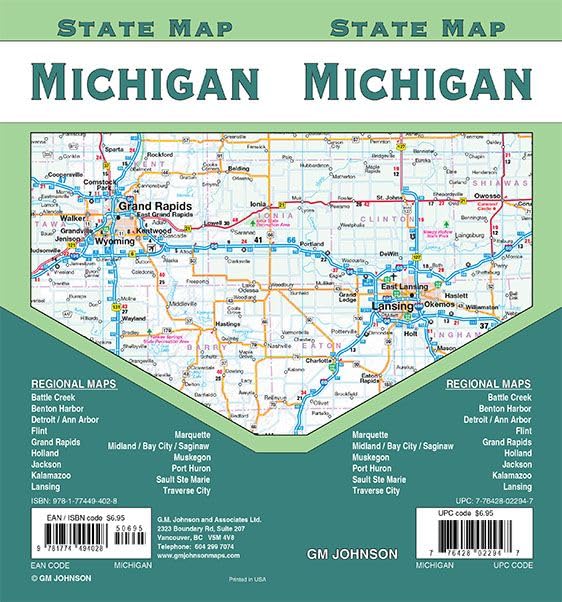Michigan, Michigan State Map: GM Johnson: 9781774494028: Amazon.com: Books