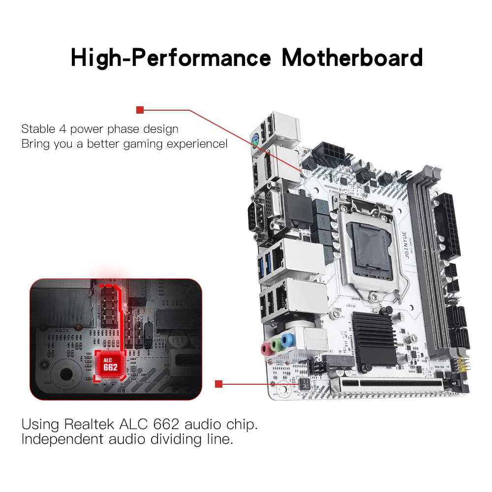 JINGYUE LGA 1150 Gaming Motherboard, Intel H97 Mini ATX Desktop ...