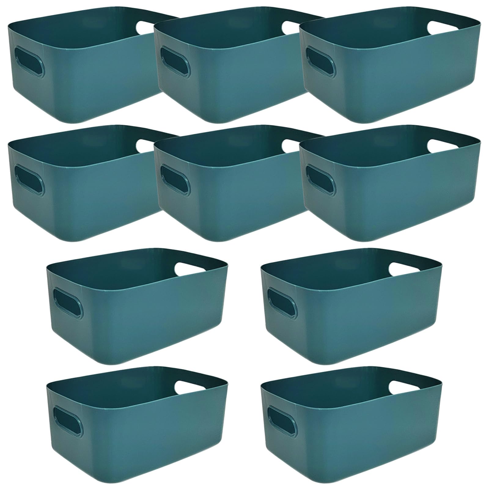 Snapklik.com : 10 Pack Plastic Storage Bins And Baskets, Middle Blue ...