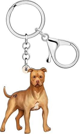TIZURO Acrylic Pitbull Keychains Pit Bull Terrier Puppy Pets Animals ...