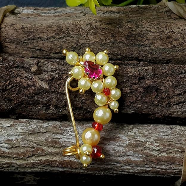 Buy 1 Small Size Traditional Rajwadi Maharashtrian Nose Nath Without ...