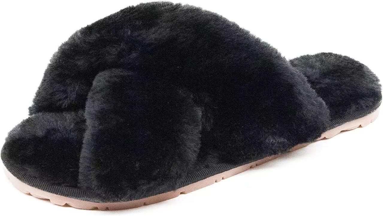 Amazon.com | Crazy Lady Women's Fuzzy Fluffy House Slippers Cute Plush ...