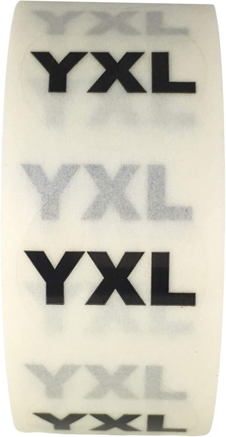 Amazon.com : Clear Circle Youth Extra Large YXL Clothing Size Stickers ...