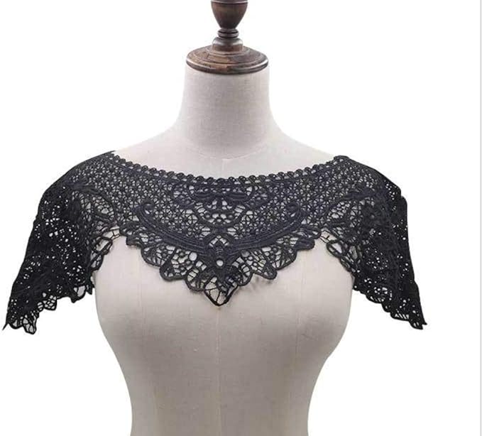 Amazon.com: Embroidered Floral Lace Neckline Neck Collar Trim Clothes ...
