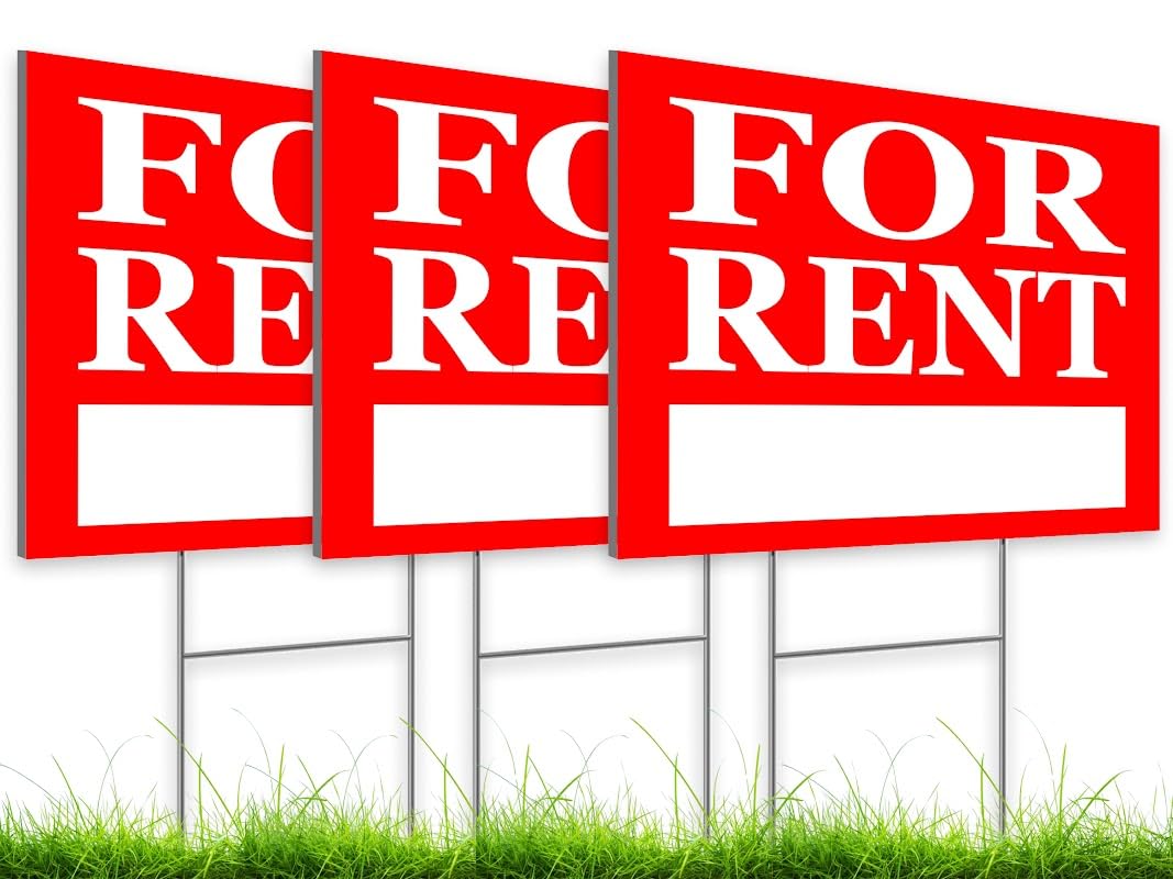 Amazon.com : 3 Pack 12x8 inch For Rent Sign Single Sided - Home for ...