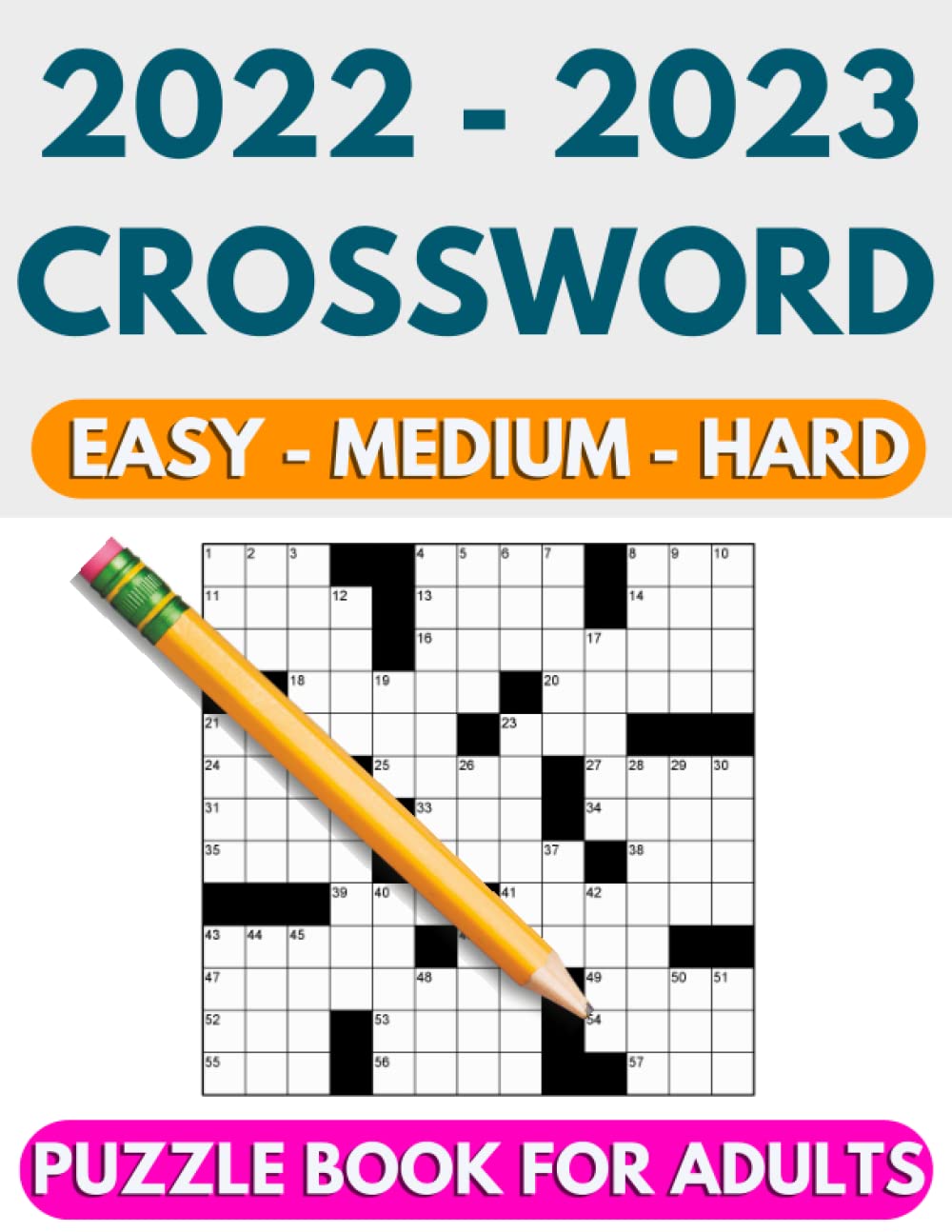 2022-2023 New Easy Medium Hard Crossword Puzzle Books For Adults: The ...
