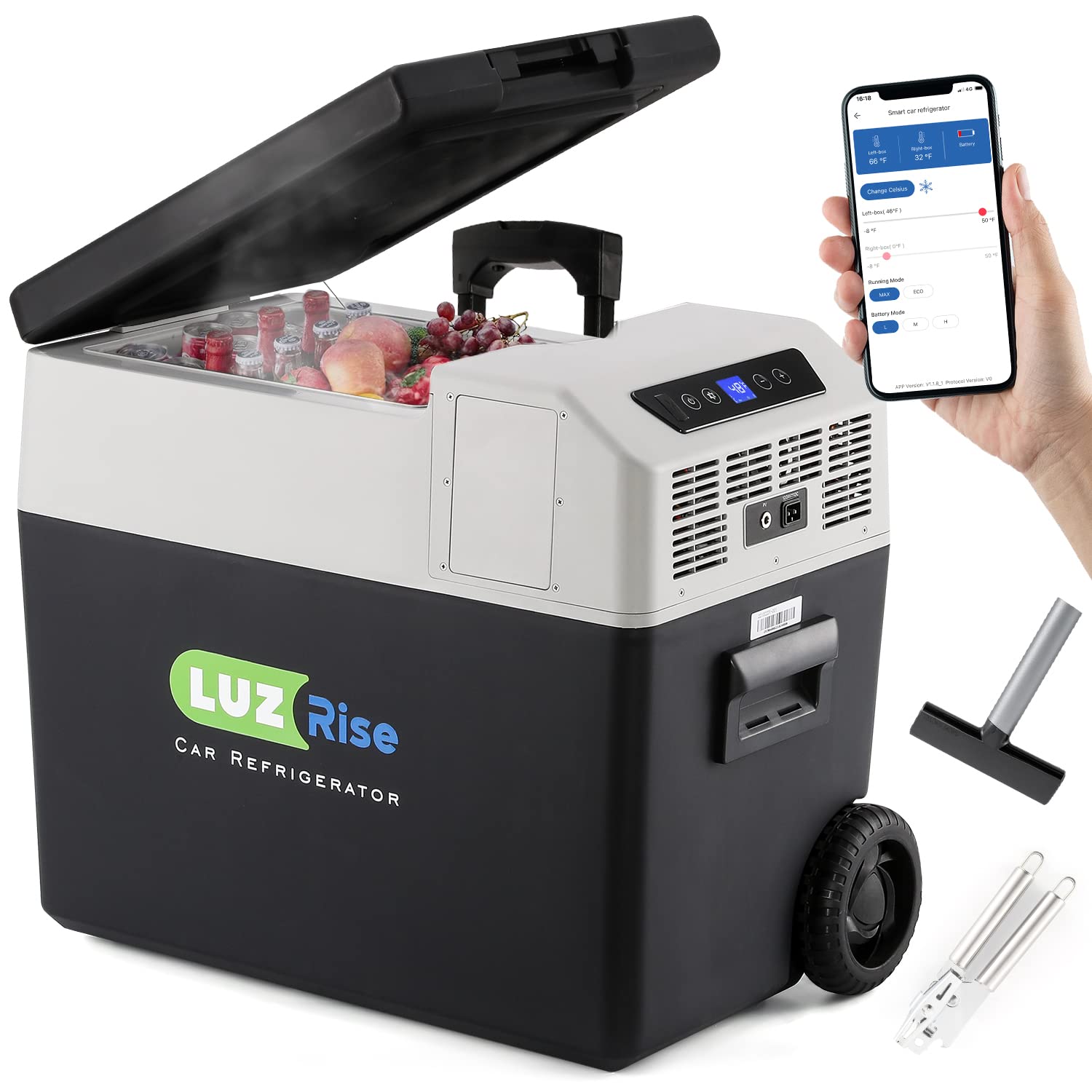 Luzrise 12 Volt Car Refrigerator, RV Car Fridge Single Zone 32 Quart ...