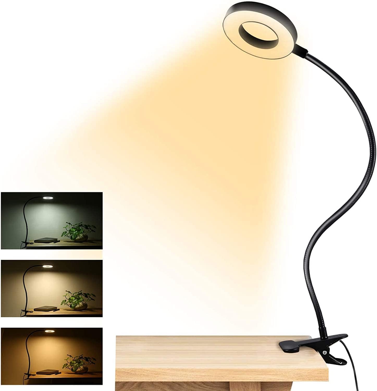 Arabest Desk Lamp - Clip on Light, 48 LED Lamp with 3 Lighting Modes ...