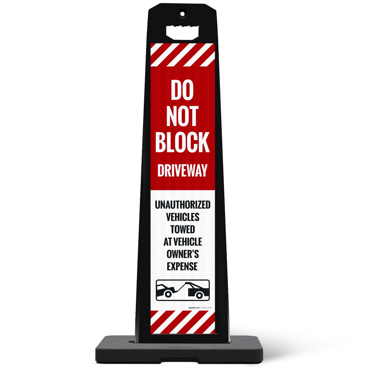 Sigo Signs Do Not Block Driveway Vertical Panel Sign Kit, Double Sided ...