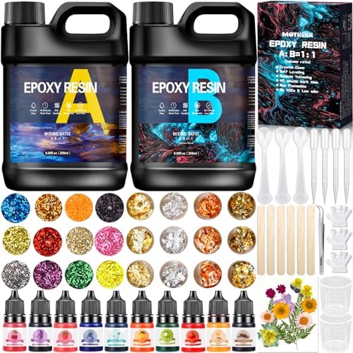 MOYKSRR Epoxy Resin, Epoxy Resin Set Beginners, 510ml 1:1 Resin Casting ...