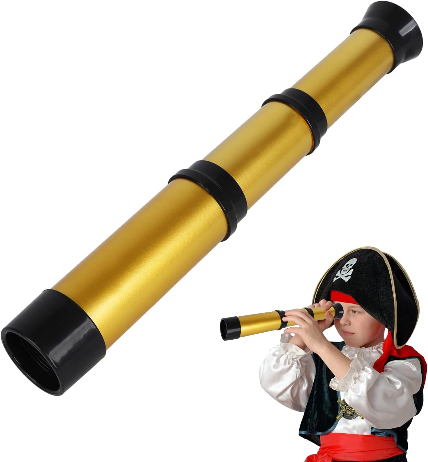 Fadcaer Pirate Monocular Telescope, Retractable Handheld Spyglass for ...