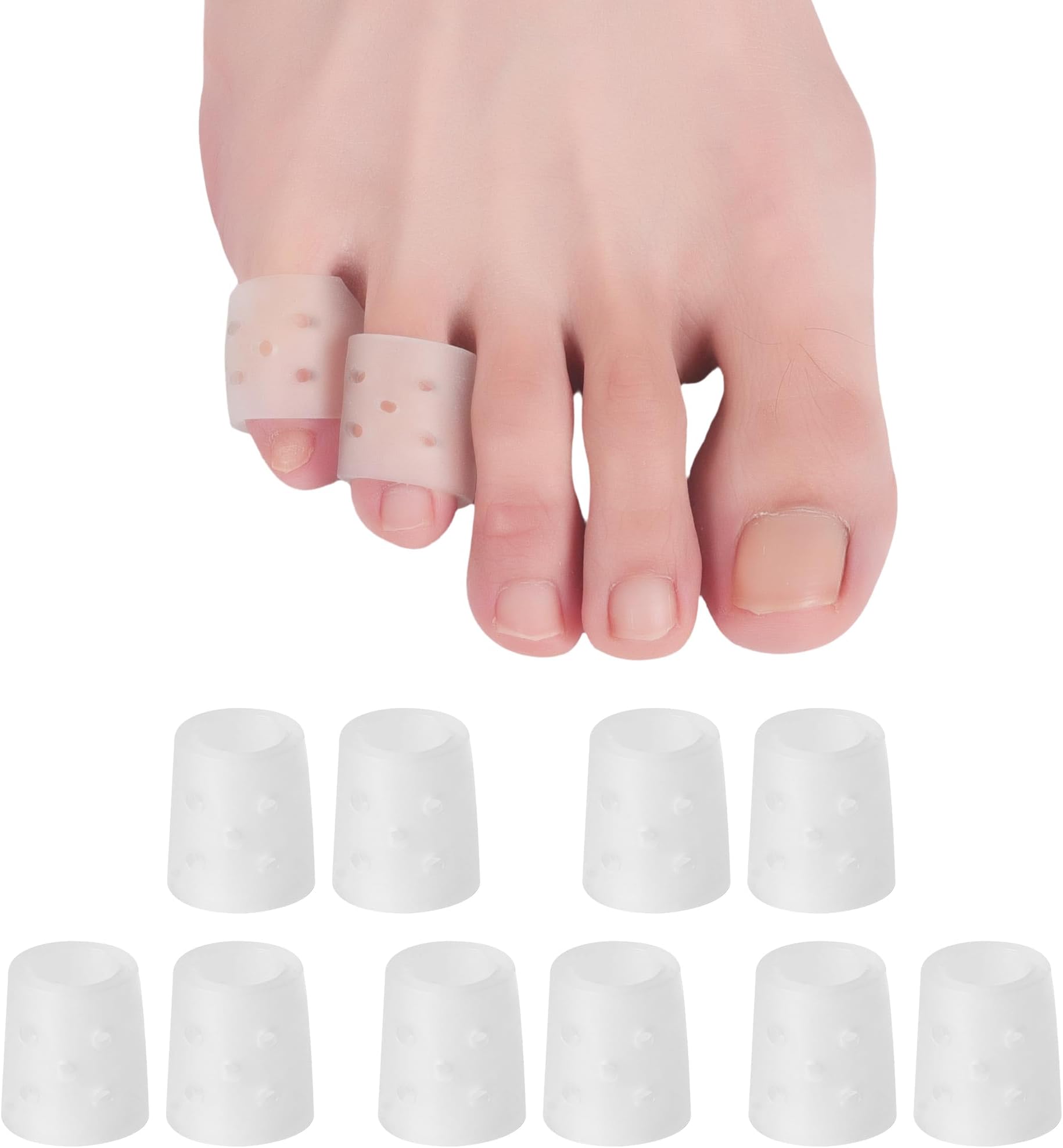 Amazon.com: Hoogoo Pinky Toe Sleeves 10pcs with Hole, Toe Protecters ...