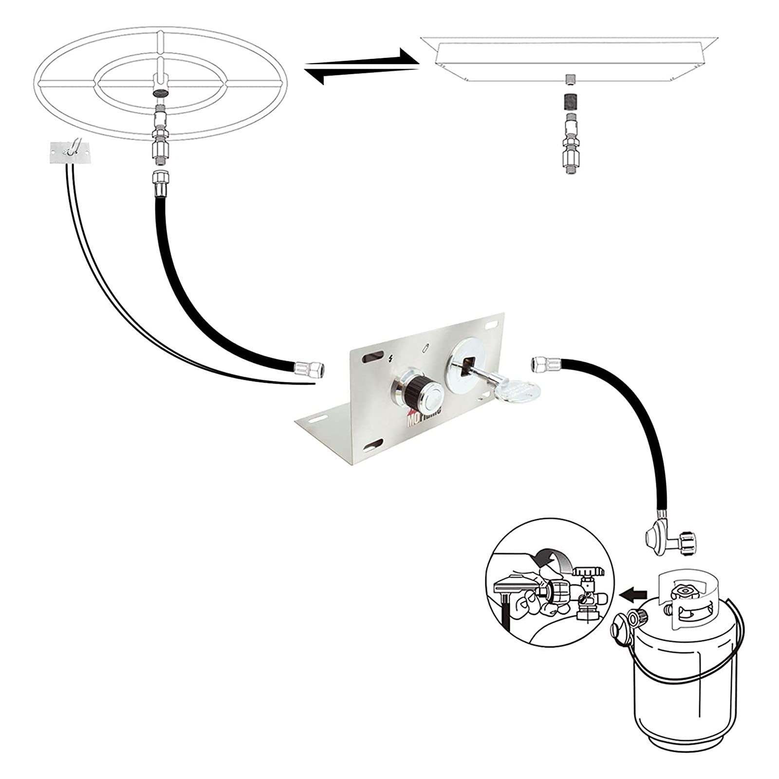 Snapklik.com : Fire Pit Gas Burner Control Panel Kit,Push Button ...