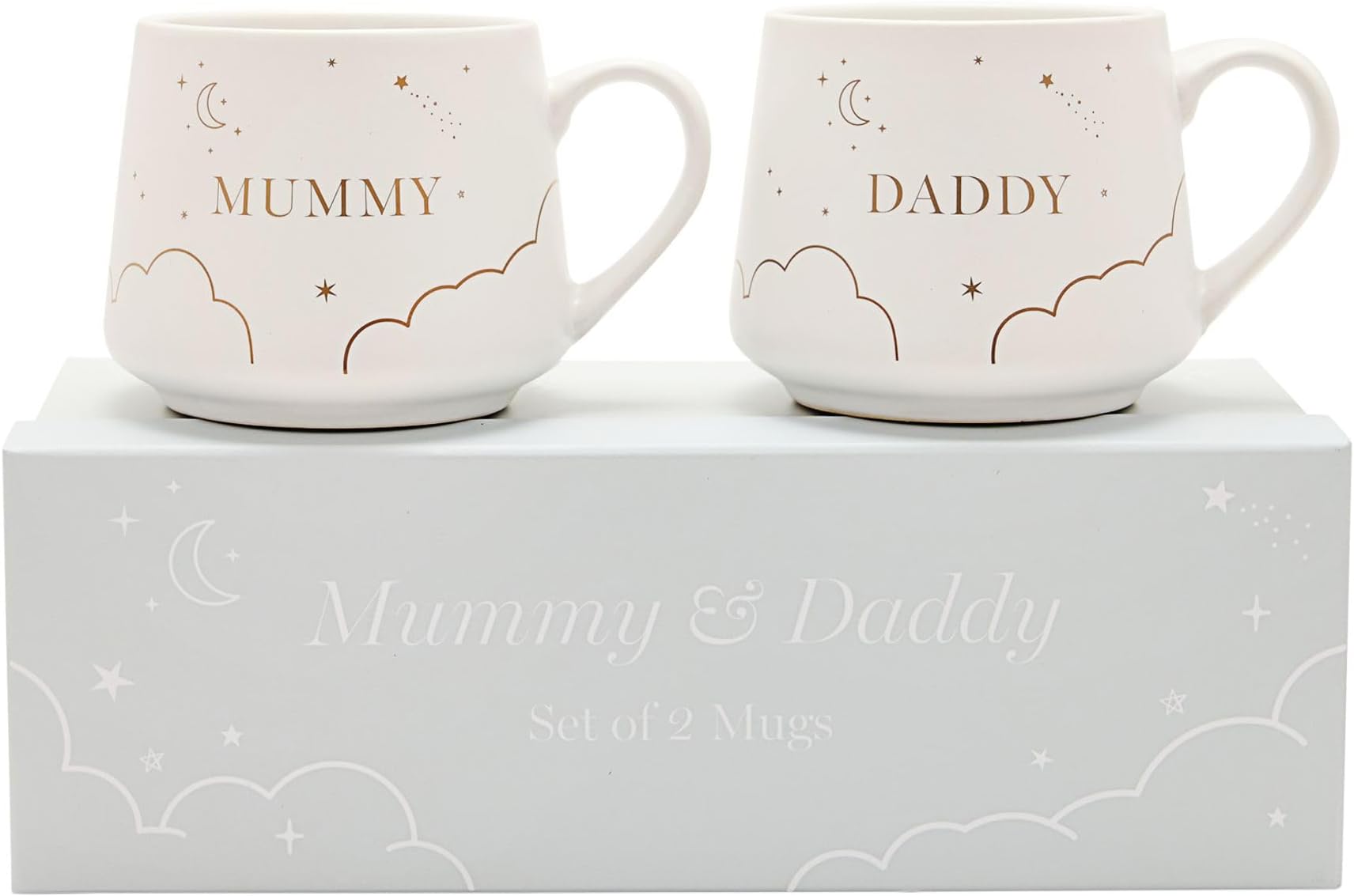 Widdop Bambino Set of 2 Mummy and Daddy Mugs - Stoneware Ceramic Mug ...