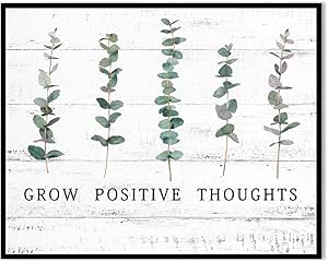 Amazon.com: 1 KINGO Grow Positive Thoughts Wall Art: Inspirational ...