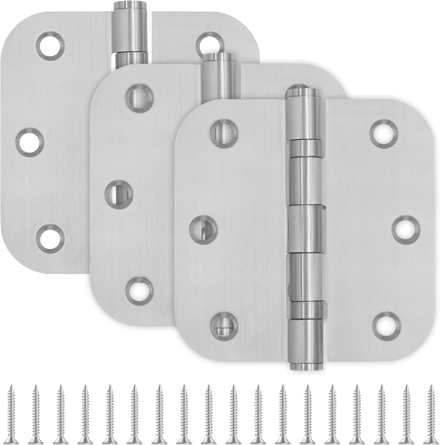 3 Pack 3.5 x 3.5 Inch Stainless Steel Door Hinges 3.5 x 3.5 Inch Silver ...