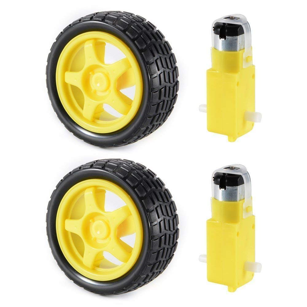 Buy UIOTEC 2 Sets DC Gear Motor and Tire Wheel for DC 3V-6V Arduino ...