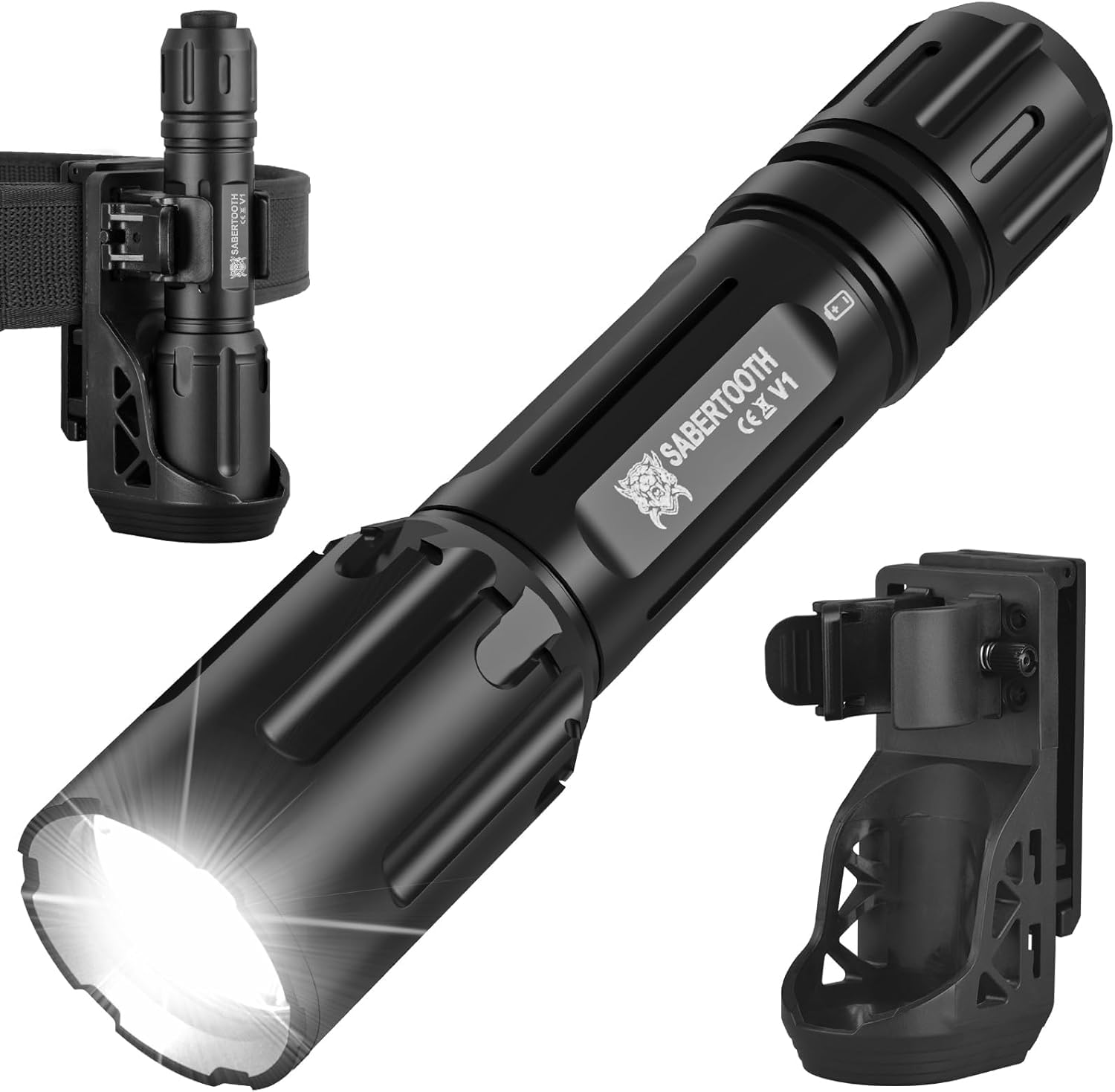 Snapklik.com : SABERTOOTH Police Tactical Flashlight-2200 High Lumen ...
