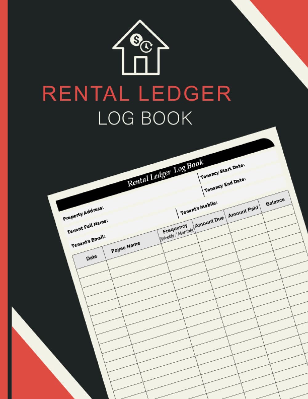 Rental Ledger Log Book: A Rent Income Expense Bookkeeping, Landlord ...