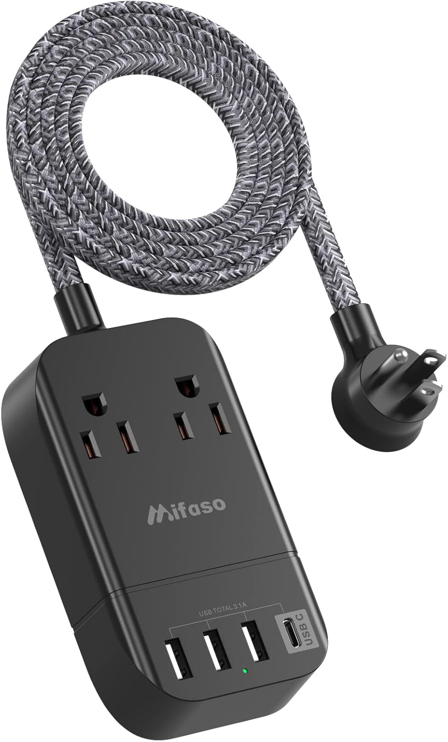 Amazon.com: Power Strip with USB Ports - Flat Plug Extension Cord with ...