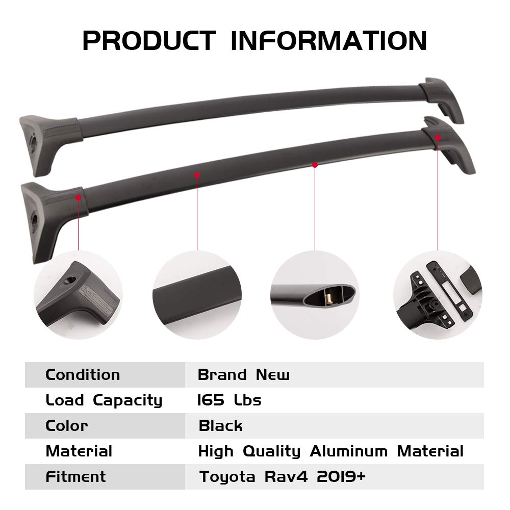 Tuntrol Roof Rack Cross Bars Fit For Toyota Rav4 2019 2022 Le Xle Xse ...