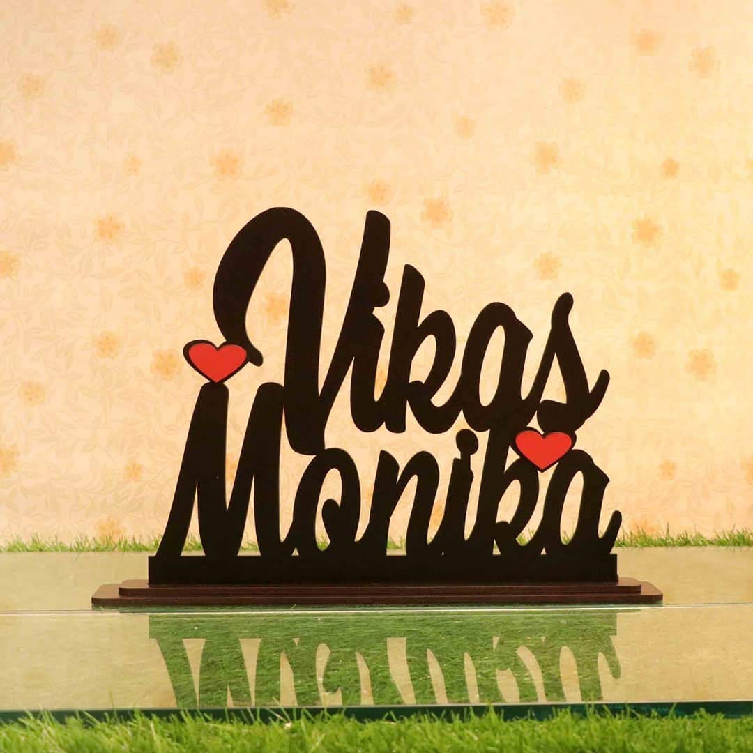 Buy Apna Photo 46x23x5 cm Personalized Name Stand Brown can customize ...