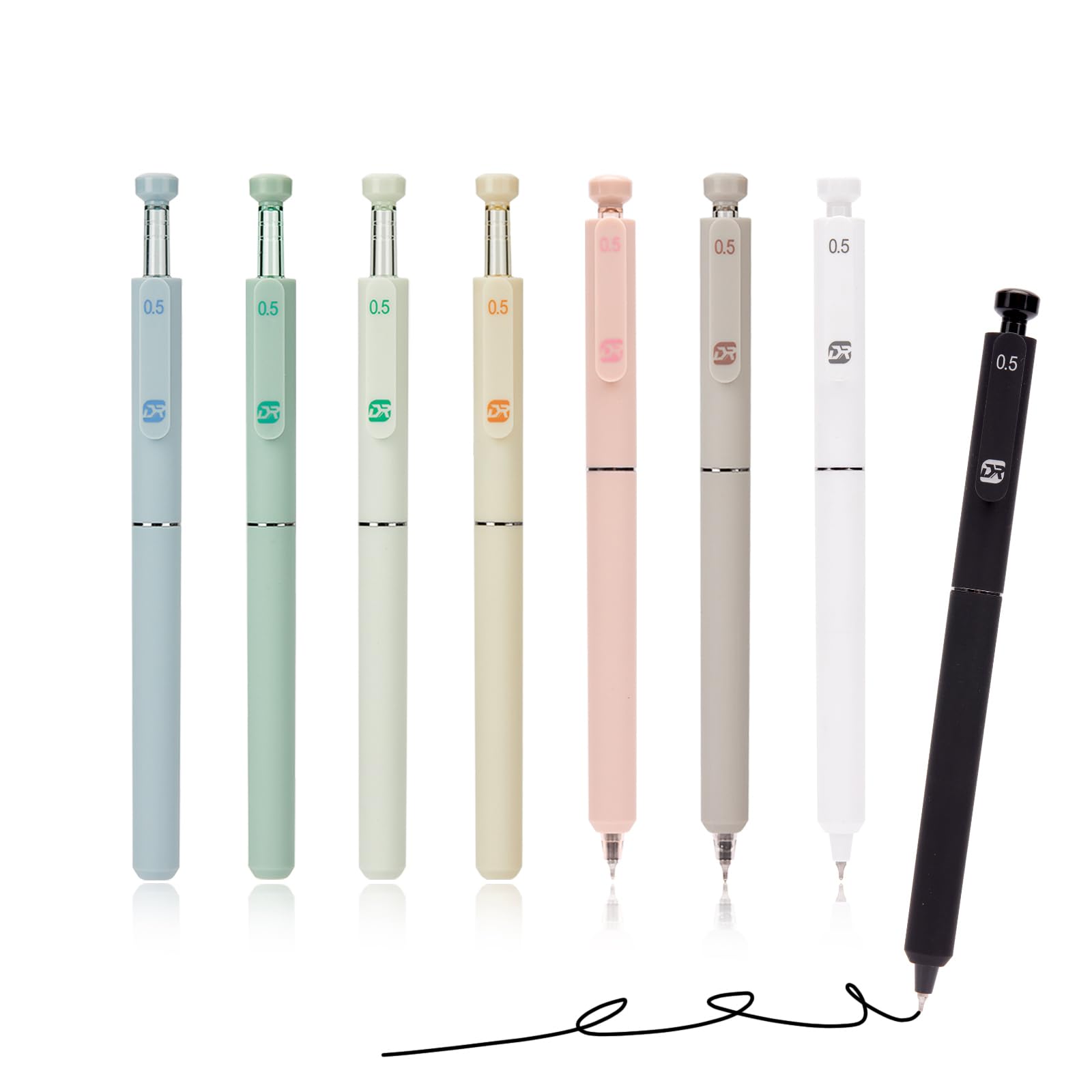 Gel Pens, 0.5 mm（8 Pcs） Quick-Dry Black Ink Pens, Fine Point, Smooth ...