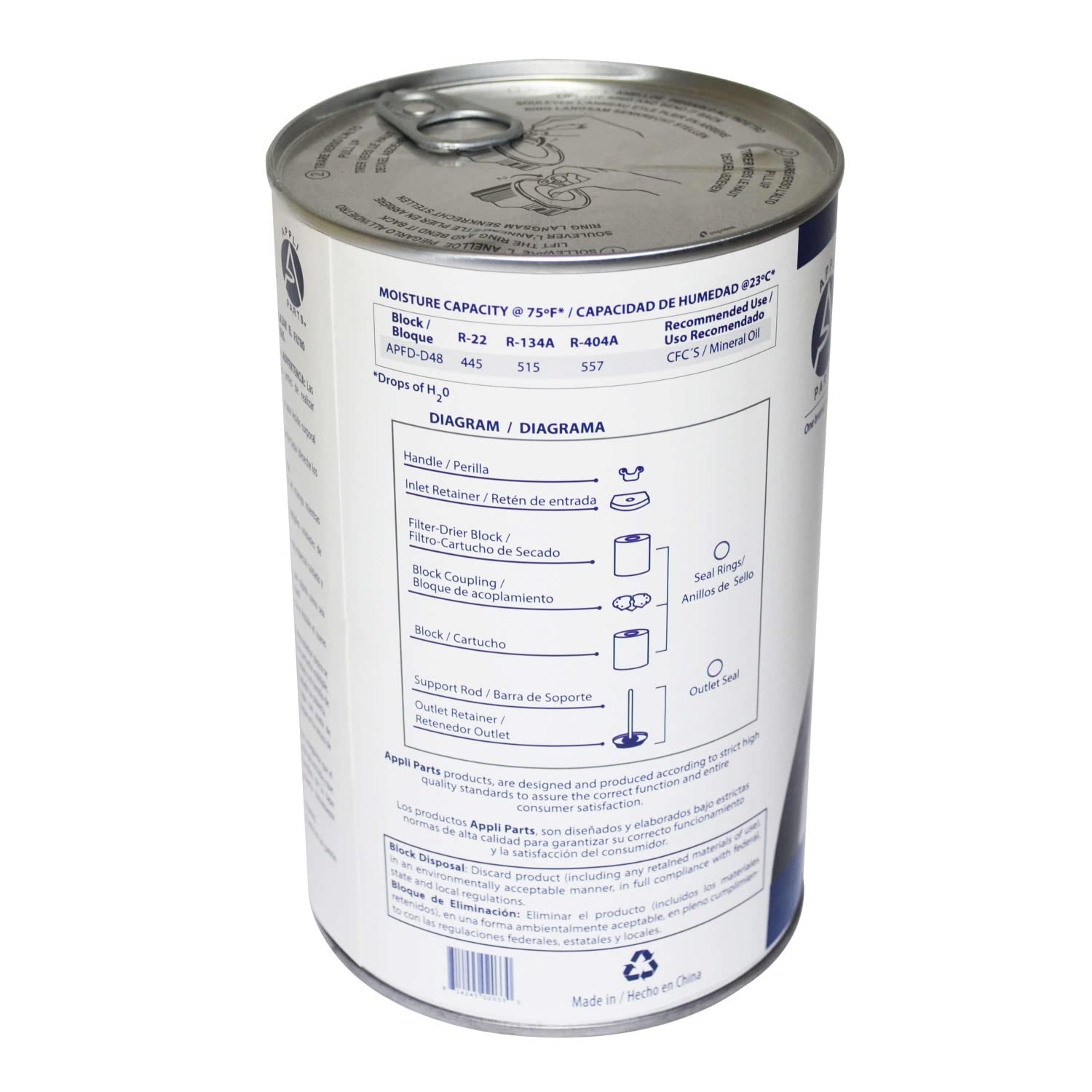 Snapklik.com : Appli Parts APFD-D48 Filter Drier Core Acid And Moisture ...