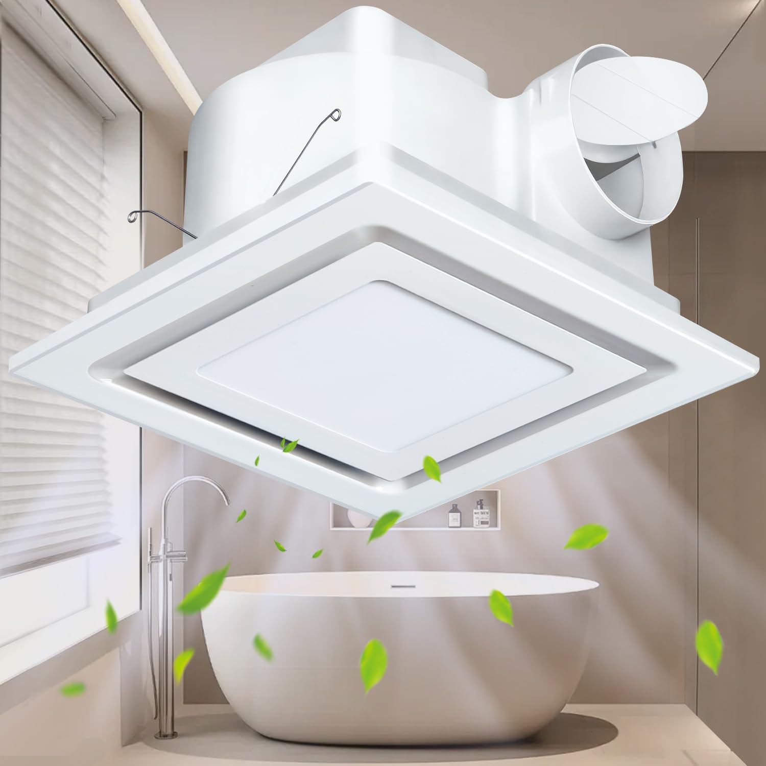Amazon.com: Yopmb Bathroom Exhaust Fan with LED Light, Square Ceiling ...