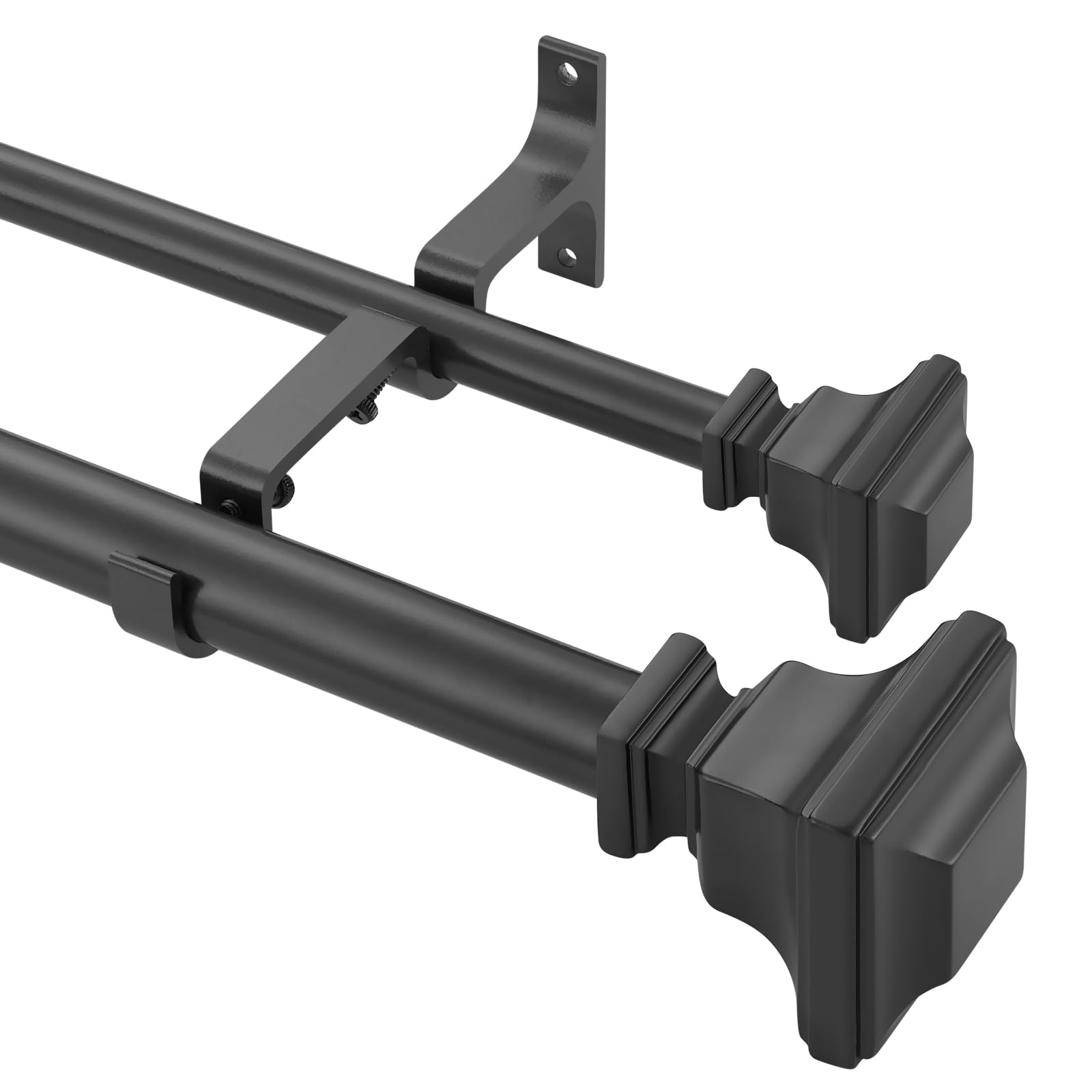 Amazon.com: Double Curtain Rod, 1 inch Adjustable Heavy Duty Drapery ...