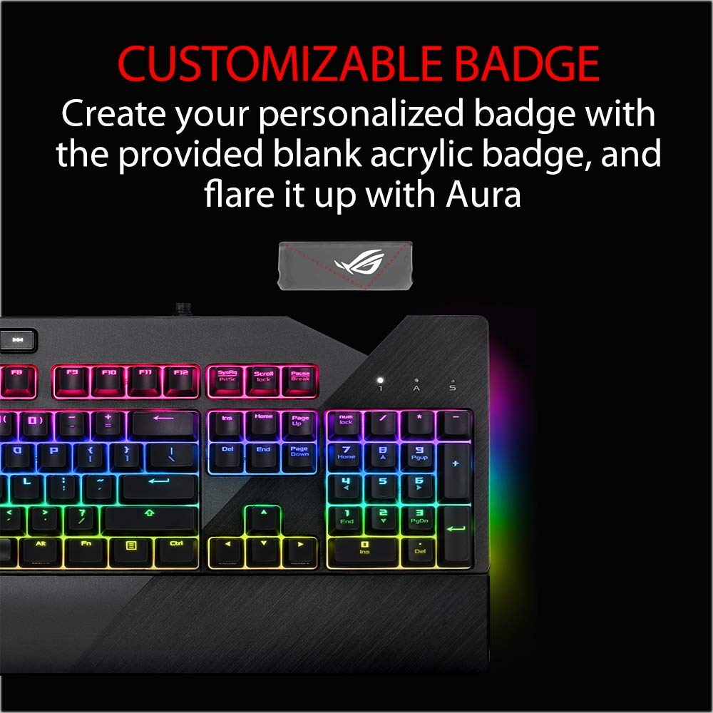ASUS ROG Strix Flare RGB Mechanical Gaming Keyboard Cherry MX Red with ...