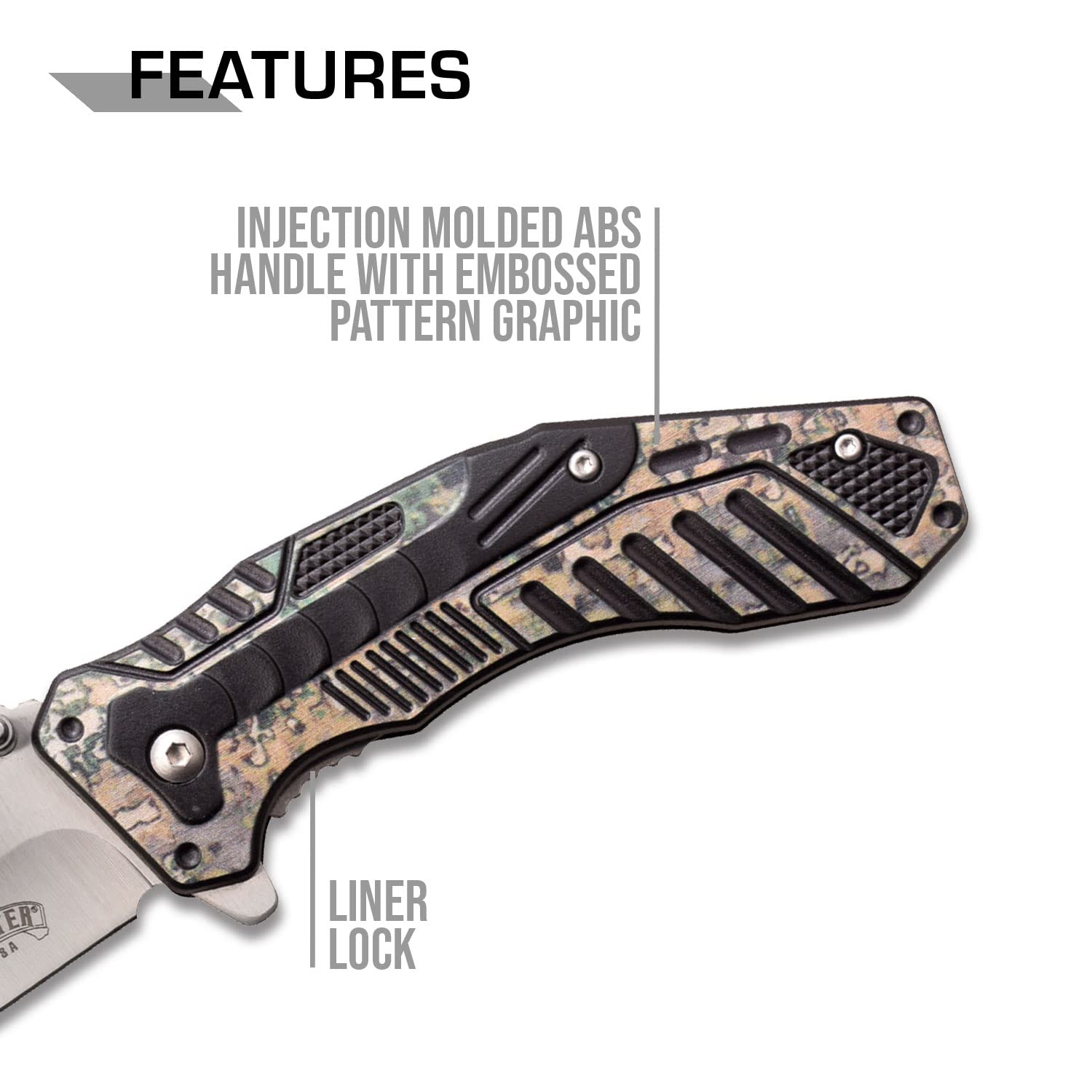 MASTER USA – Spring Assisted Folding Knife – Satin Finish Stainless ...