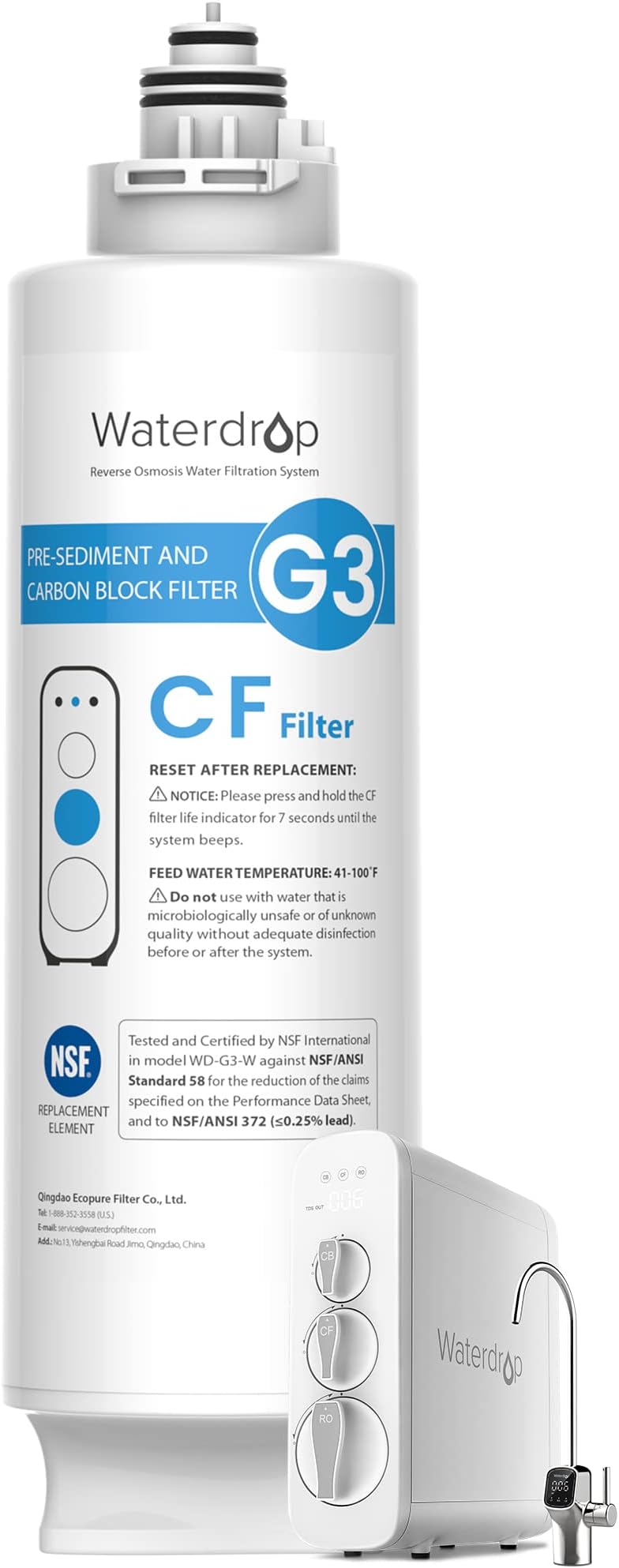 Waterdrop WD-EDF Replacement Filters for All Waterdrop Instant Water ...