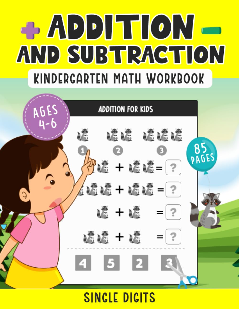 Amazon.com: Addition and Subtraction Kindergarten Math Workbook ages 4 ...