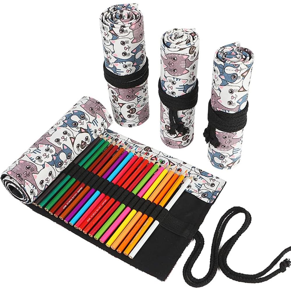 Amazon.com: DIYOMR 12/24/36/72 Slots Pencil Wrap Pencil Rolls, Artist ...