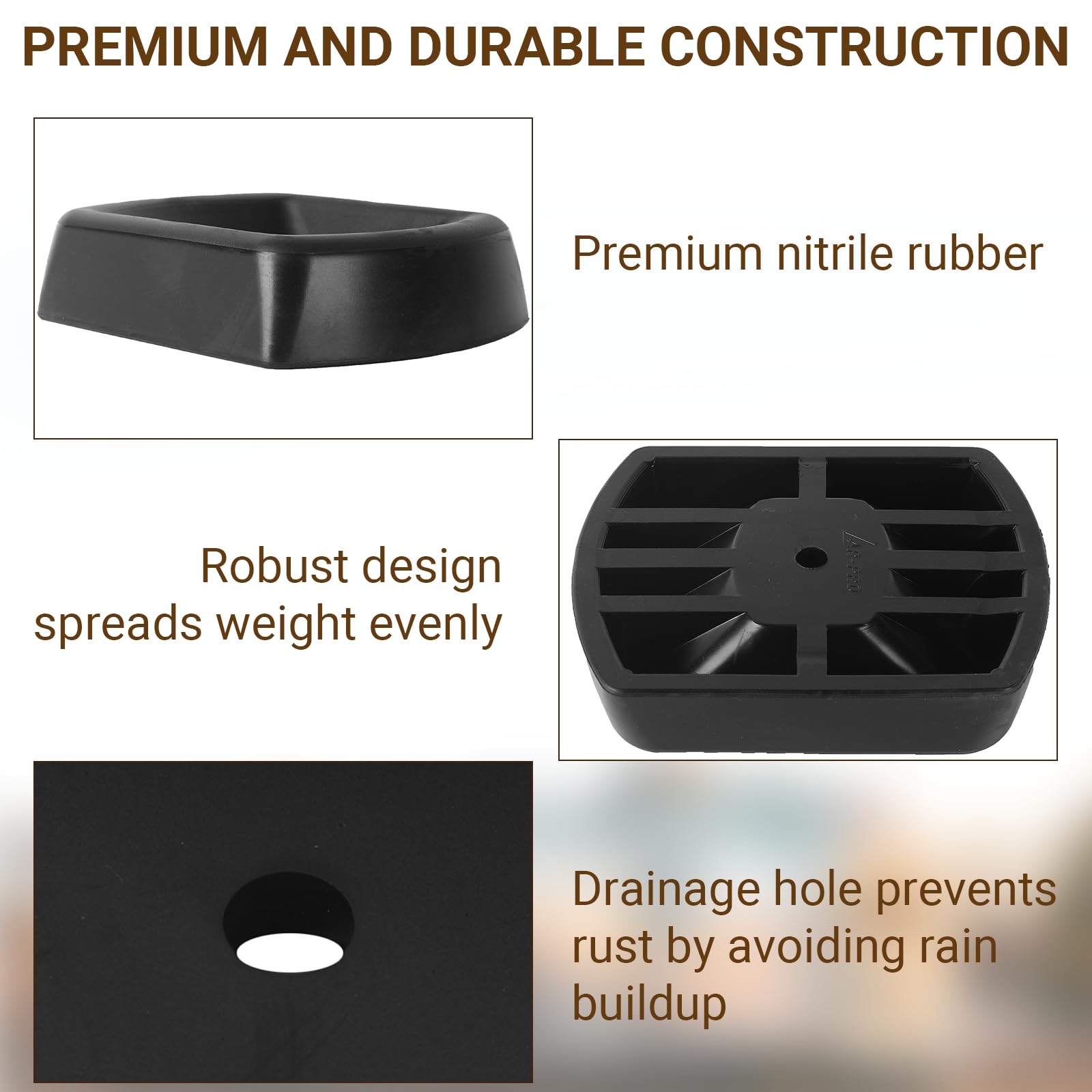 Snapklik.com : Jack Wheel Chock Stabilizer - Heavy Duty Rubber Dual ...