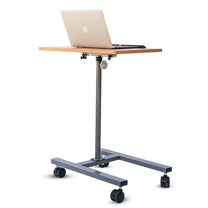 Buy BTH Company Adjustable Laptop Table with Rolling Wheels | Movable ...