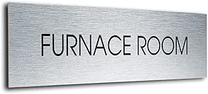 Amazon.com: Furnace Room Door Sign - Modern Brushed Metal Door Sign ...
