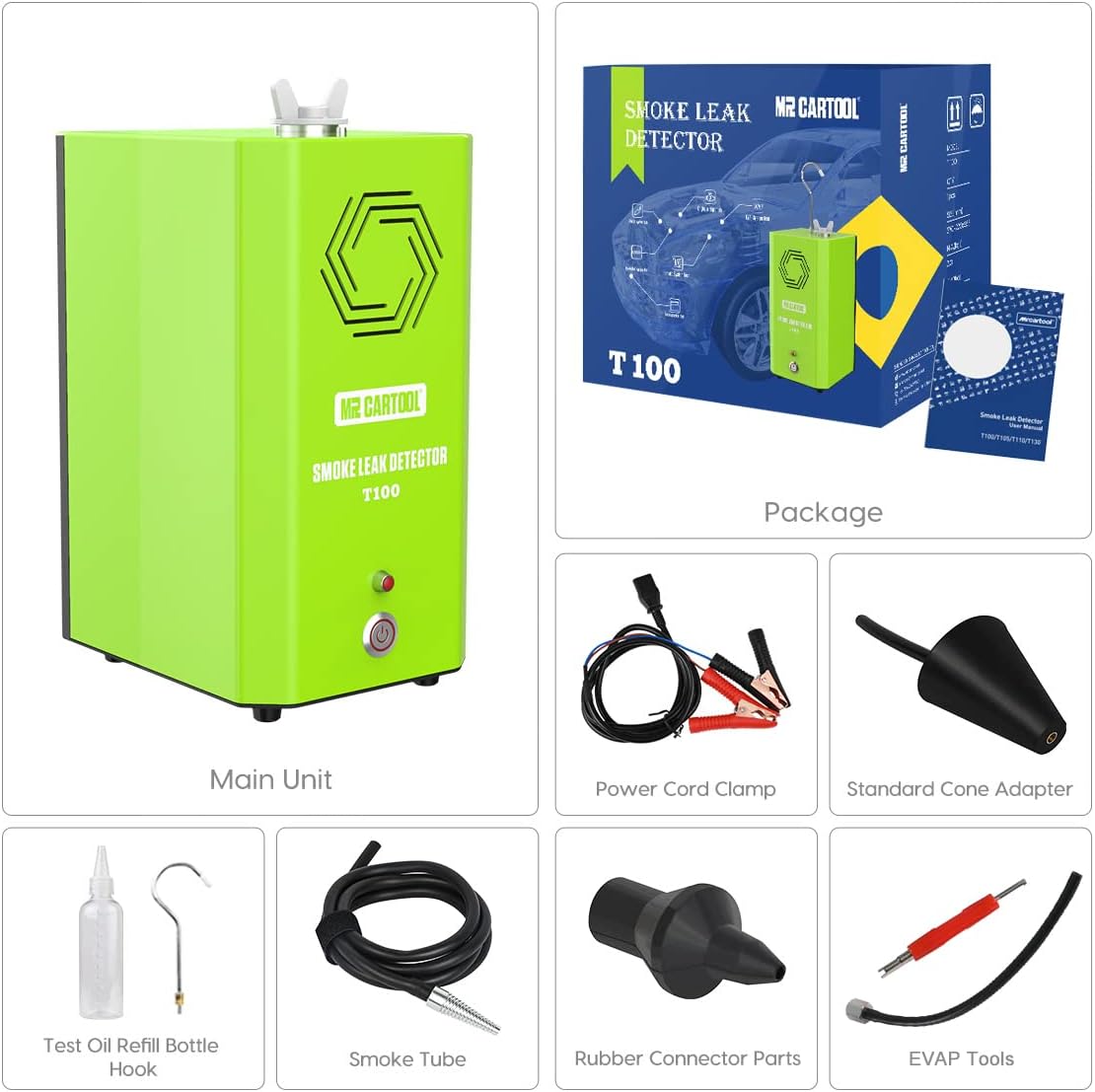 Buy MR CARTOOL T100 Automotive EVAP Smoke Machine Leak Detector Tester ...