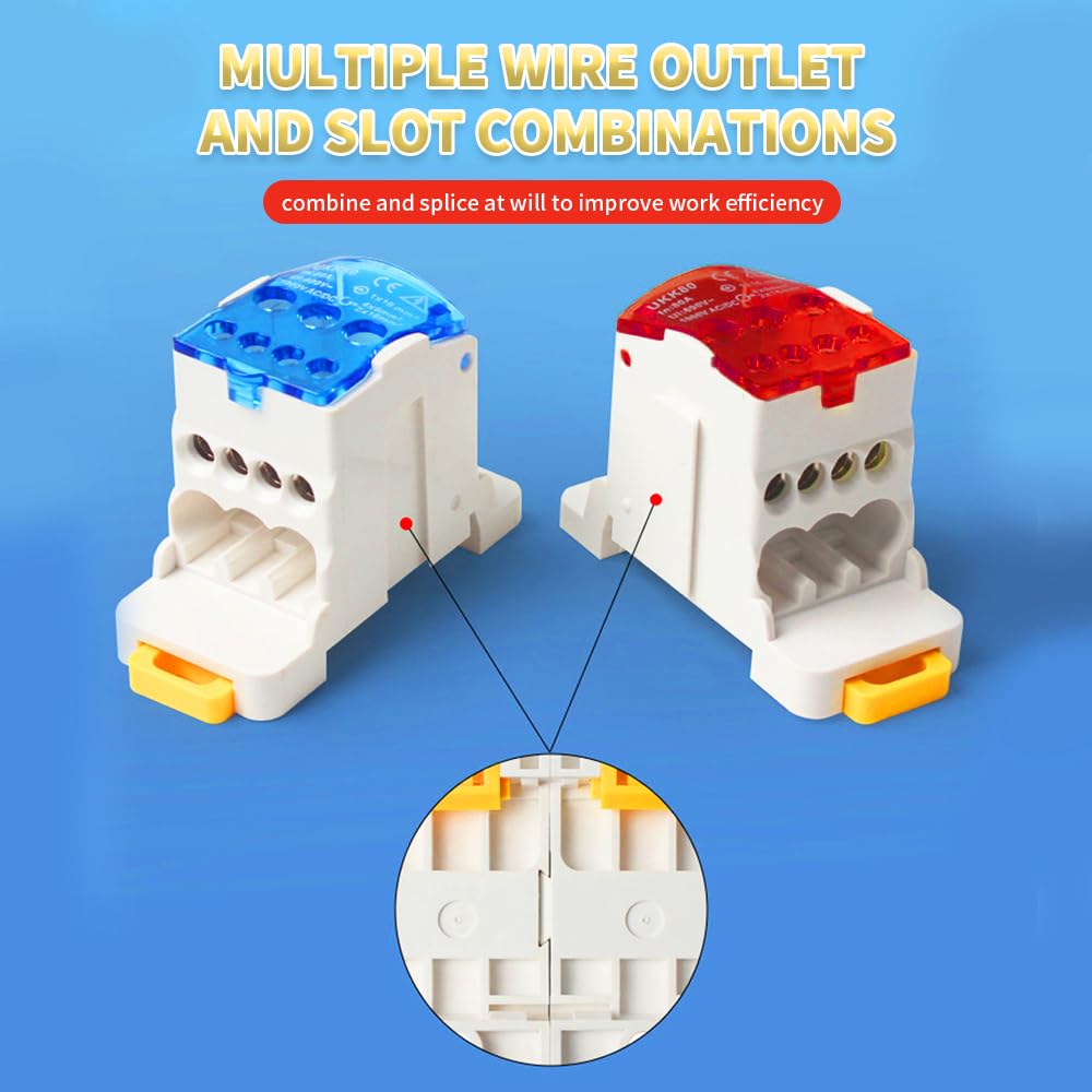 Snapklik.com : DIN Rail Distribution Box,690V 80A Positions Screw ...