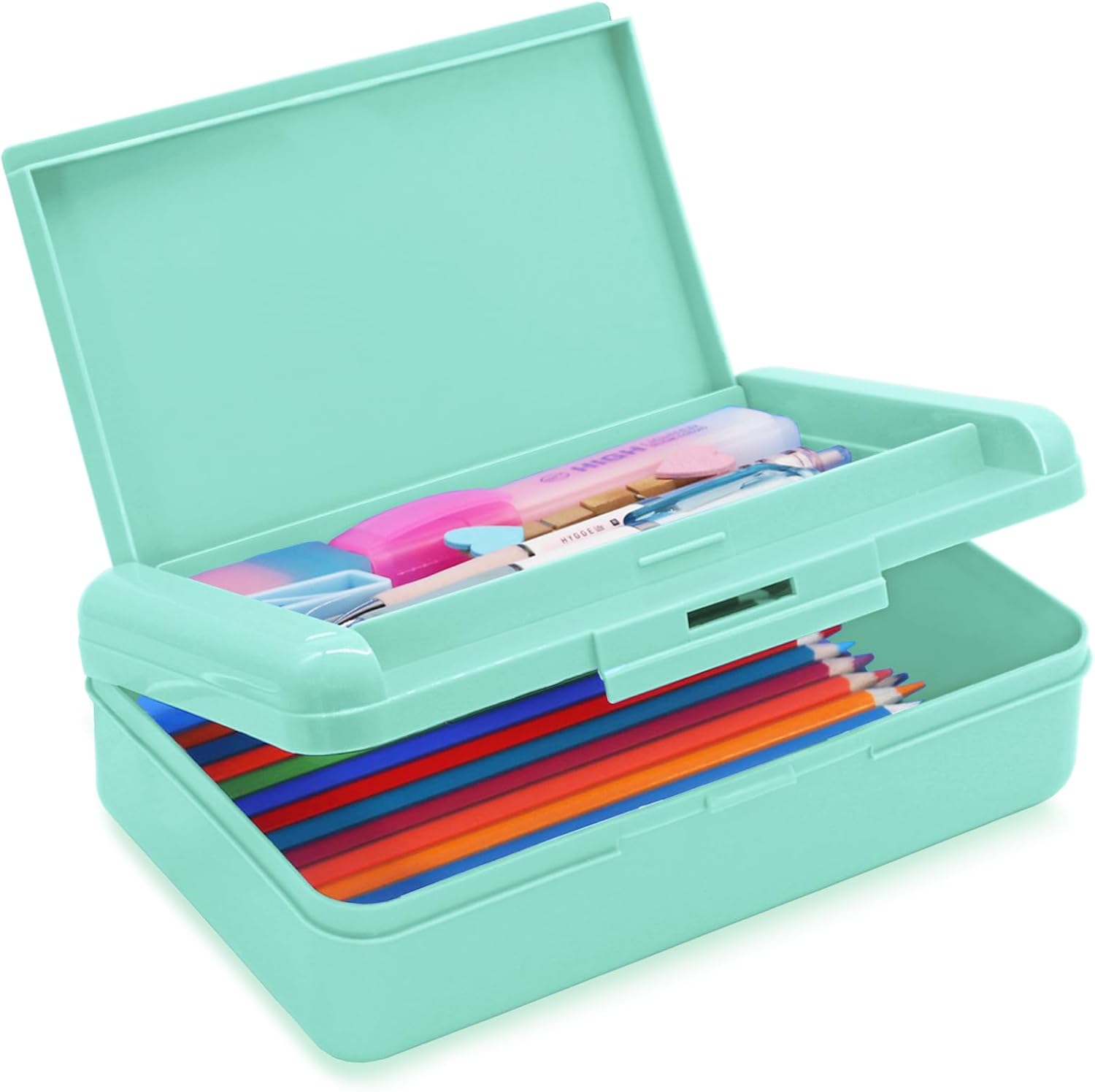 Amazon.com: Nuozme Double Layer Pencil Box, Hard Pencil case 2 ...