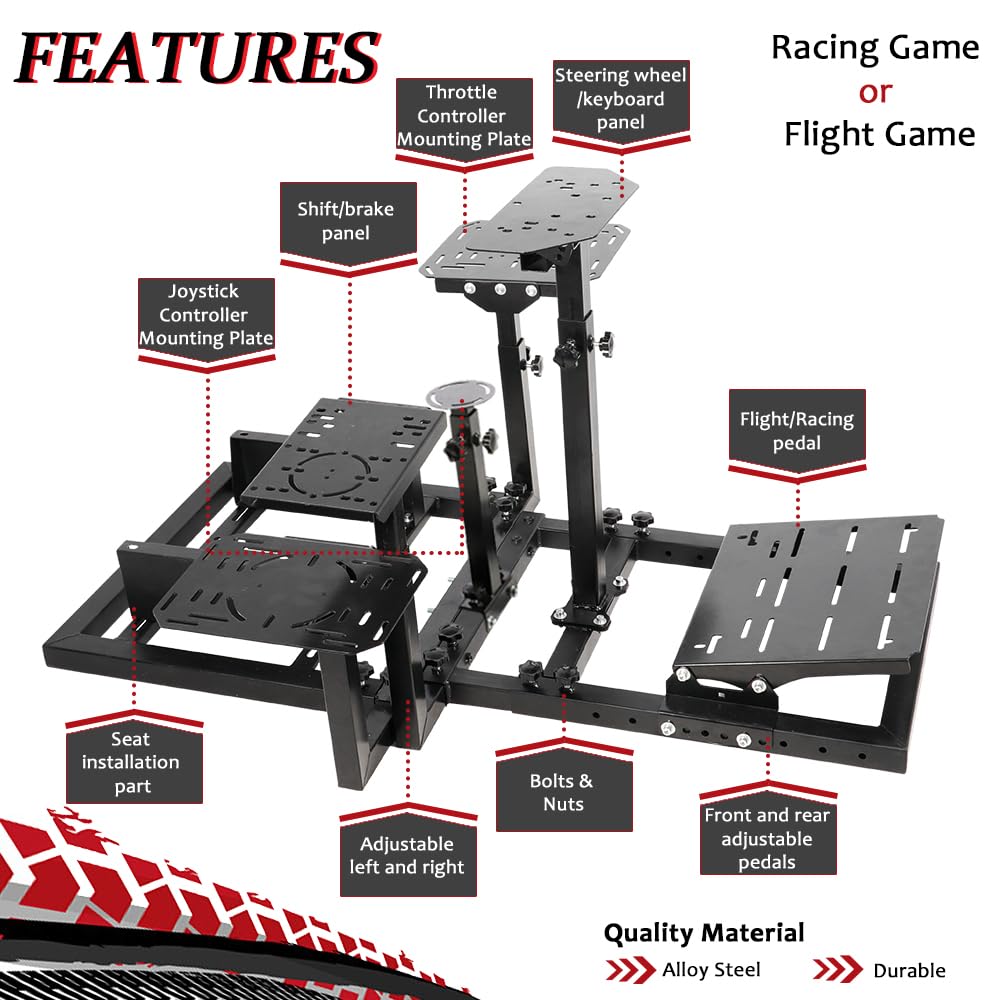 Snapklik.com : Racing Flight Simulator Cockpit Adjustable Fit For ...