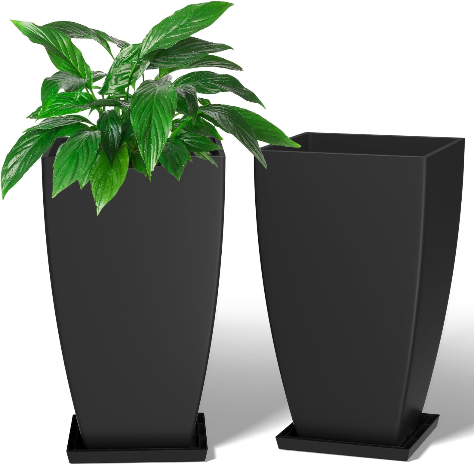 Amazon.com : Verel Modern Tall Outdoor Planters (Set of 2) - 28 Inch ...