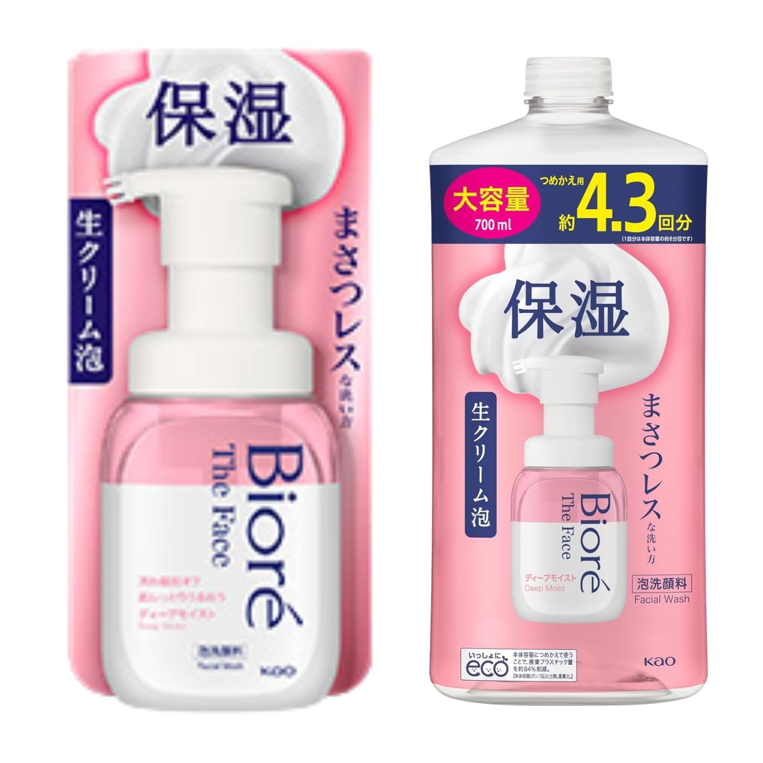 Amazon | 花王 ビオレ ザフェイス 泡洗顔料 ディープモイスト 本体 200ml 1個 + つめかえ用 700mL 1個 8LINK | TKHY | 泡洗顔料 通販
