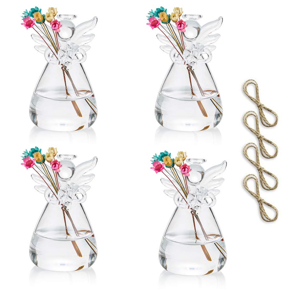 Amazon.com: Sziqiqi Clear Glass Guardian Angel Vases Bulk for Hanging ...