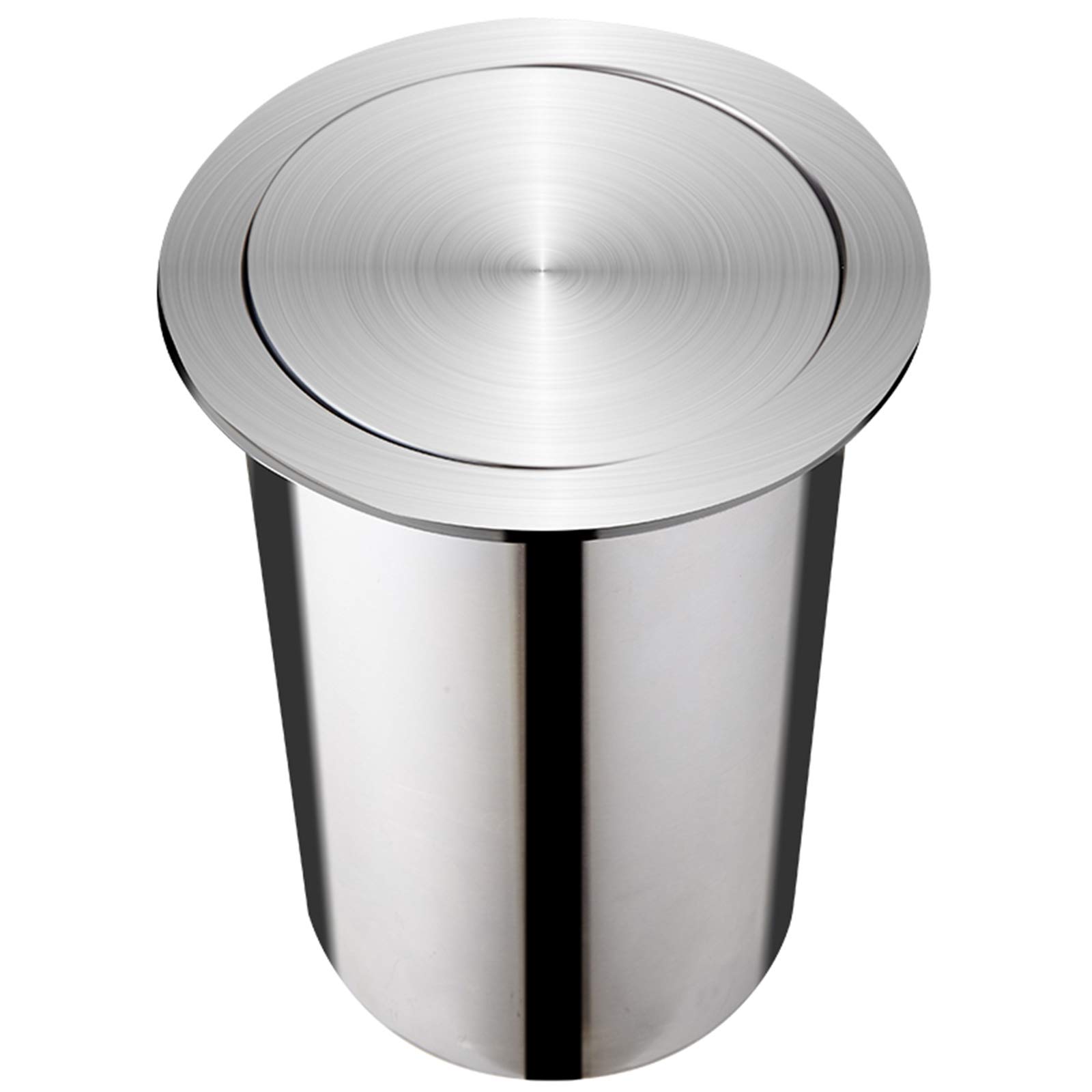 Amazon.com: TIM-LI Built-In Round Countertop Trash Bin, Stainless Steel ...