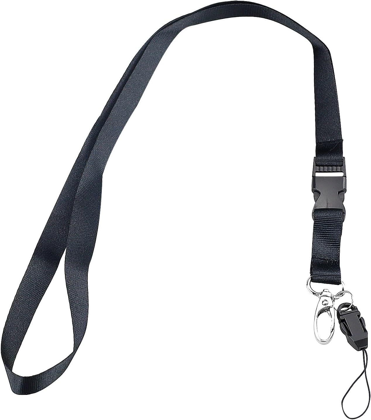 ALG ID Cards® 10mm Black Lanyard with Safety Breakaway & Metal Lobster ...